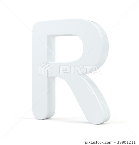 White letter R isolated on white background. 3d - Stock Illustration ...