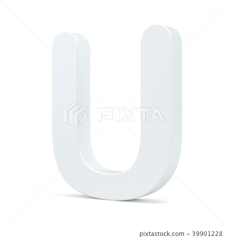 White letter U isolated on white background. 3d - Stock Illustration ...