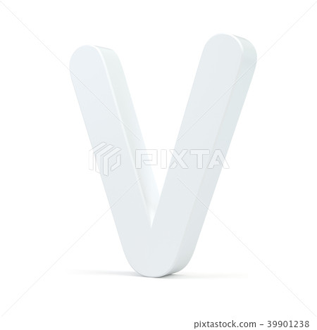 White letter V isolated on white background. 3d - Stock Illustration ...