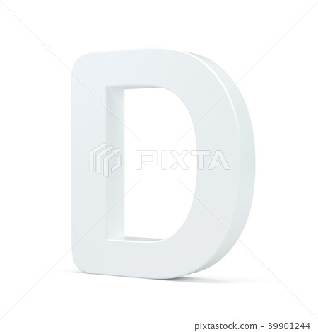 White letter D isolated on white background. 3d - Stock Illustration ...