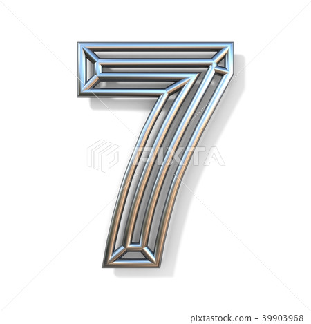 Wire outline font number 7 SEVEN 3D - Stock Illustration [39903968] - PIXTA