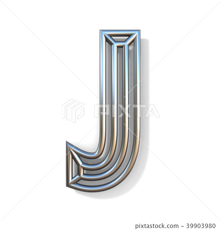 Wire outline font letter J 3D - Stock Illustration [39903980] - PIXTA