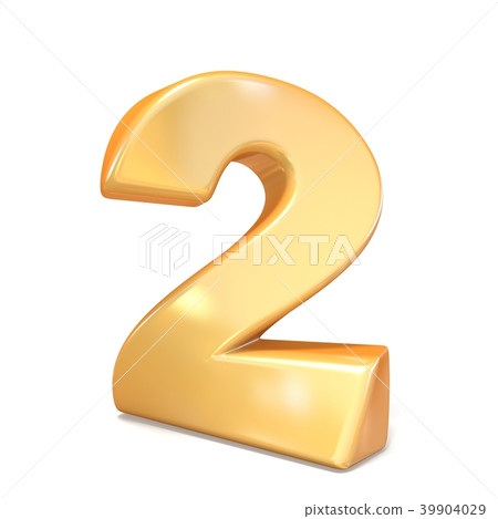 Orange twisted font number TWO 2 3D - Stock Illustration [39904029] - PIXTA