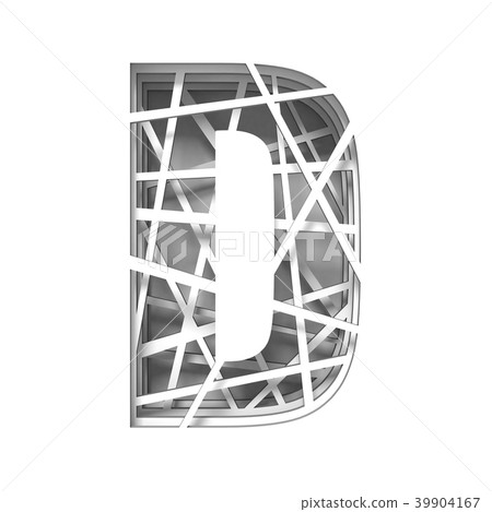 Paper cut out font letter D 3D - Stock Illustration [39904167] - PIXTA