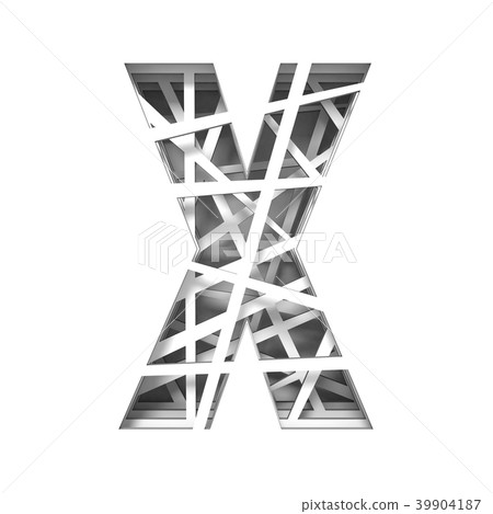 Paper cut out font letter X 3D - Stock Illustration [39904187] - PIXTA