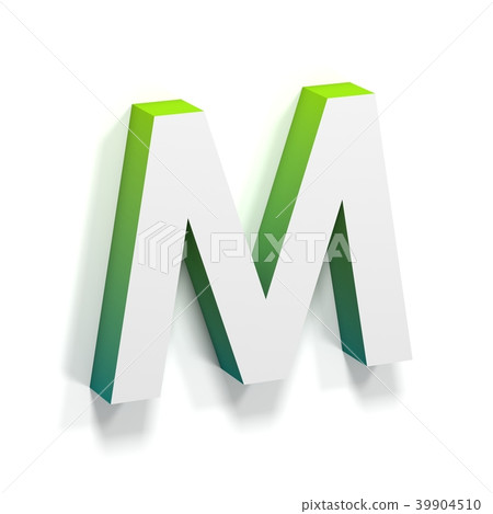Green gradient and soft shadow letter M - Stock Illustration [39904510 ...