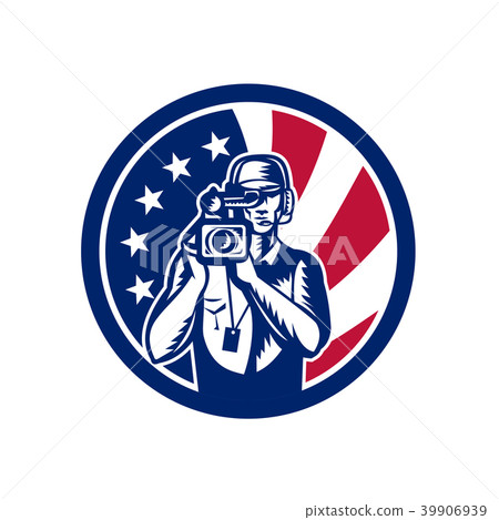 American Cameraman USA Flag Icon - Stock Illustration [39906939] - PIXTA