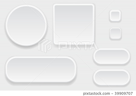 White blank buttons. Set of interface elements - Stock Illustration [39909707] - PIXTA