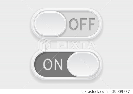 Toggle switch buttons. On and Off gray buttons - Stock Illustration ...