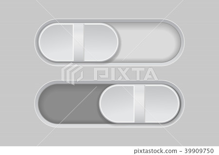 Toggle switch buttons. On and Off gray buttons - Stock Illustration ...