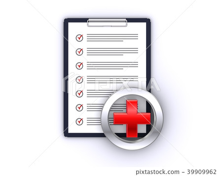 3D plus mark and clipboard - Stock Illustration [39909962] - PIXTA