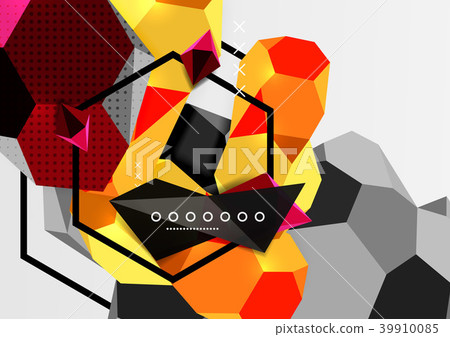 Color 3d geometric composition poster - Stock Illustration [39910085 ...