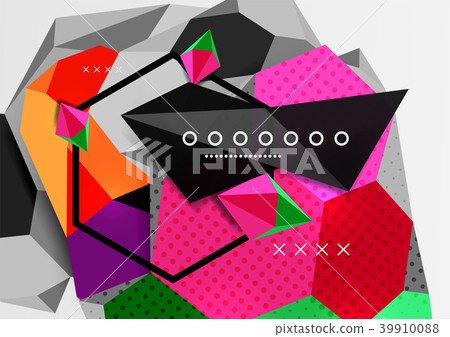 Color 3d geometric composition poster - Stock Illustration [39910088 ...