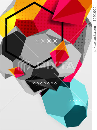 Color 3d geometric composition poster - Stock Illustration [39910094 ...