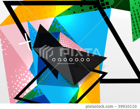 Vector color geometric abstract composition - Stock Illustration ...