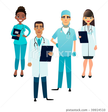 Doctors and nurses team. Cartoon medical staff - Stock Illustration ...
