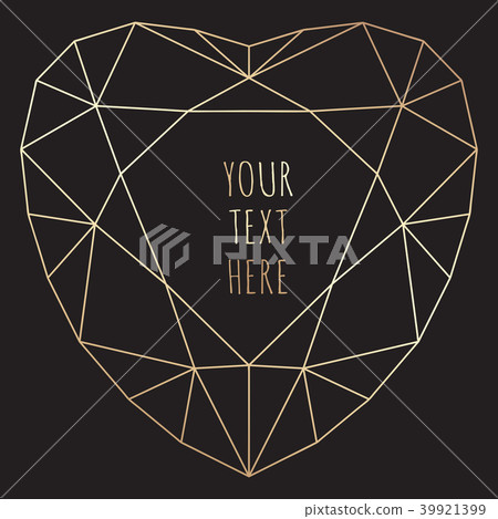 Vector Polygons Geometric gold Heart.... - Stock Illustration [39921399 ...