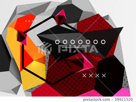 Color 3d geometric composition poster - Stock Illustration [39921520 ...