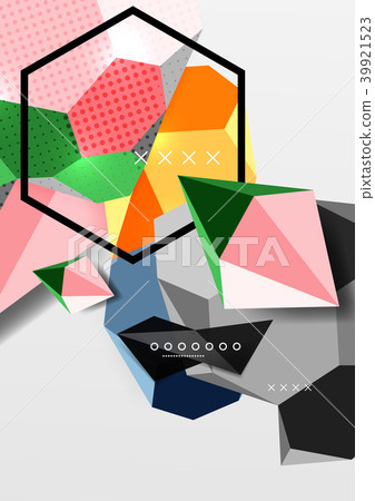 Color 3d geometric composition poster - Stock Illustration [39921523 ...