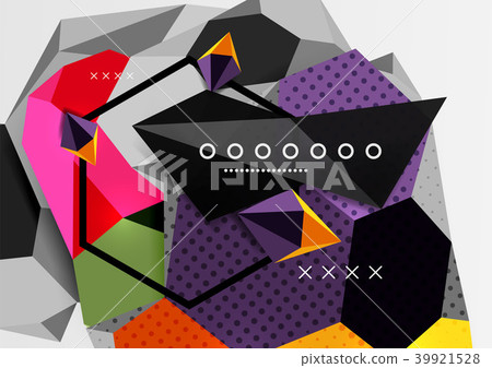 Color 3d geometric composition poster - Stock Illustration [39921528 ...
