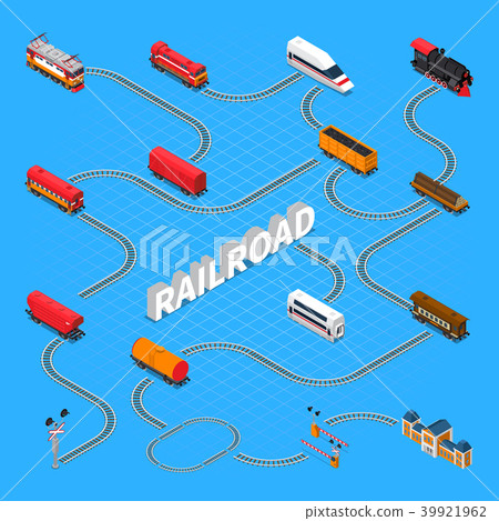 Rail Road Isometric Flowchart - Stock Illustration [39921962] - PIXTA