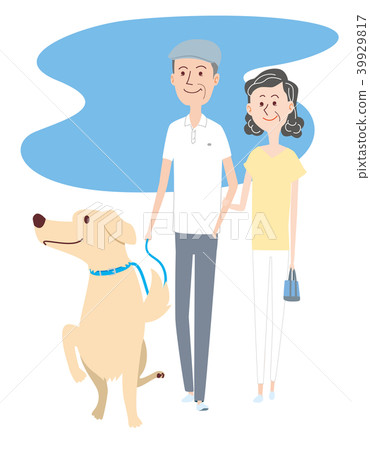Senior _ dog walk - Stock Illustration [39929817] - PIXTA