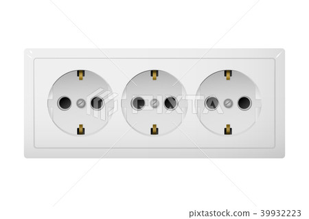 Triple electrical socket Type F. - Stock Illustration [39932223] - PIXTA