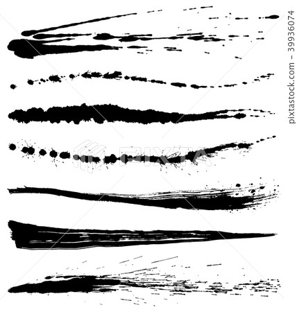 Calligraphy Ink Splashing Line Handwriting - Stock Illustration ...