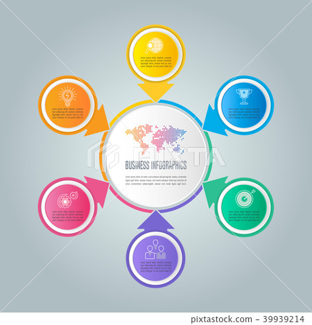 infographic design business concept with 6 options - Stock Illustration ...
