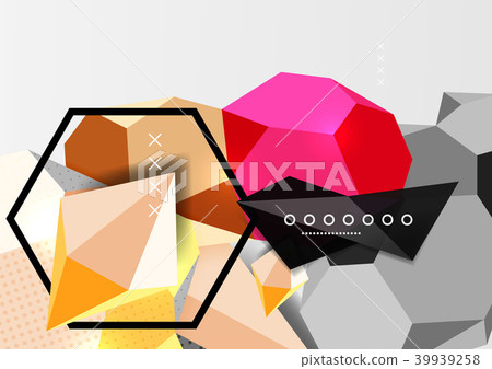 Color 3d geometric composition poster - Stock Illustration [39939258 ...