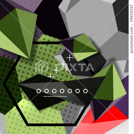 Color 3d geometric composition poster - Stock Illustration [39939287 ...