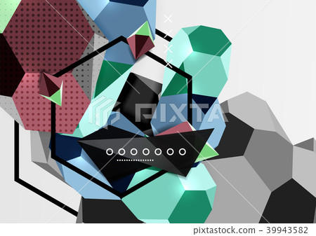 Color 3d geometric composition poster - Stock Illustration [39943582 ...