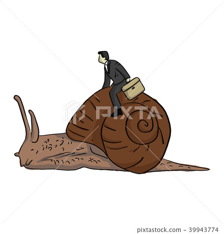 businessman riding snail vector illustration - Stock Illustration ...