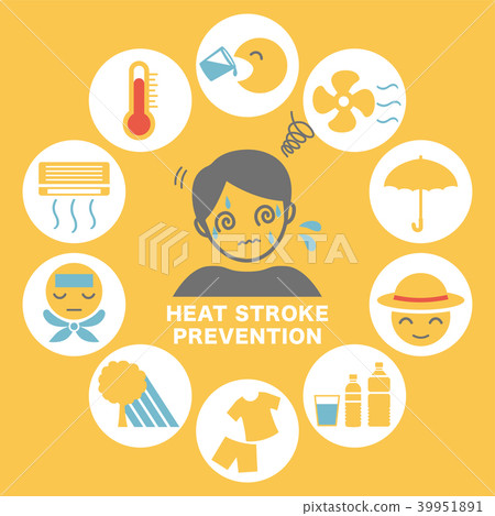 Heat stroke prevention and countermeasure icon - Stock Illustration ...