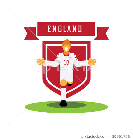 number ten England player celebrate with badge - Stock Illustration ...