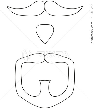 Line art black and white goatee set - Stock Illustration [39961735] - PIXTA