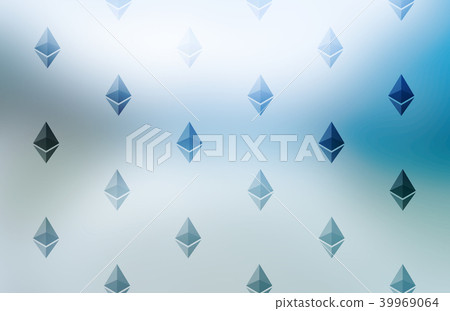 ethereum logo on blurred blue background-插圖素材 [39969064] - PIXTA圖庫