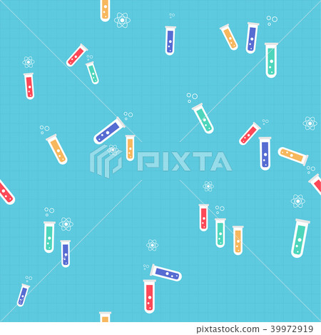 Science experiment flask tubes pattern background - Stock Illustration ...
