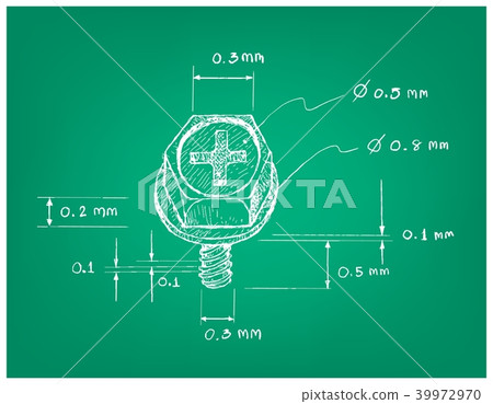 Dimension of Cross Recessed Head Short - Stock Illustration [39972970 ...