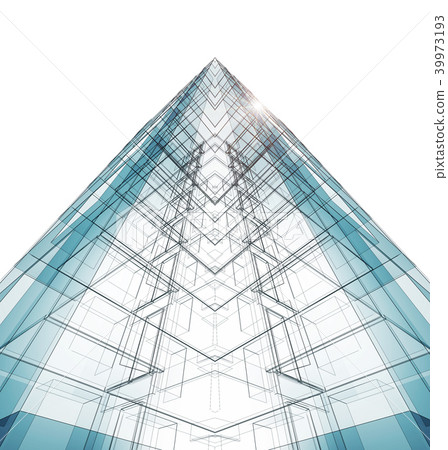 Abstract building concept. 3d rendering - Stock Illustration [39973193 ...
