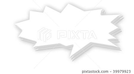 Speech Bubble Zigzag Simple Gray 3D - Stock Illustration [39979923] - PIXTA