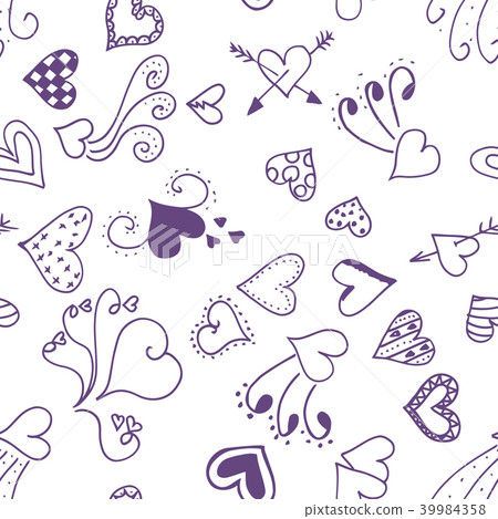 Seamless pattern background with cute hearts. - Stock Illustration ...