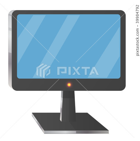 Computer Screen on Stand Vector Illustration Icon - Stock Illustration ...