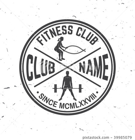 Fitness club badge. Vector illustration. - Stock Illustration [39985079 ...