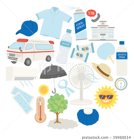 Heat stroke prevention and countermeasure icon - Stock Illustration ...