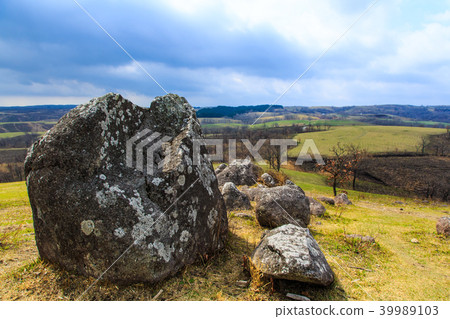 Oshido Stone Hill [Minami Ogunimachi, Aso-gun,... - Stock Photo ...