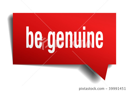 be genuine red 3d speech bubble - Stock Illustration [39991451] - PIXTA