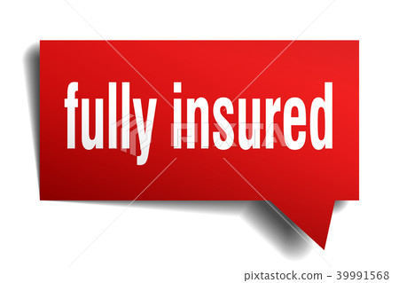 fully insured red 3d speech bubble - Stock Illustration [39991568] - PIXTA
