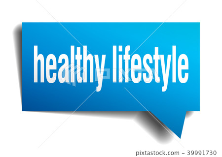 healthy lifestyle blue 3d speech bubble - Stock Illustration [39991730 ...