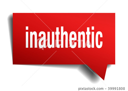 inauthentic red 3d speech bubble - Stock Illustration [39991808] - PIXTA